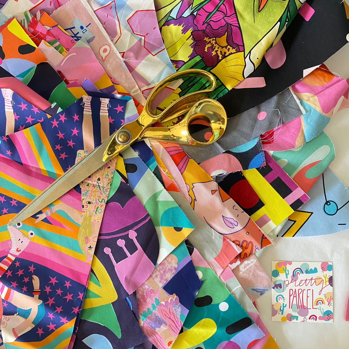 Fabric scrap bags – pretty parcel